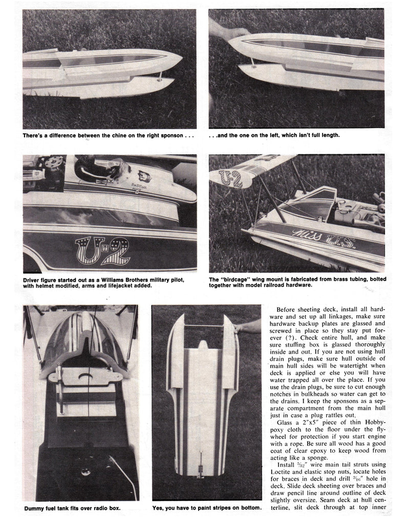 FULL SIZE PLANS standoff scale 1/8 "MISS U. S.” Unlimited Hydroplane L ...