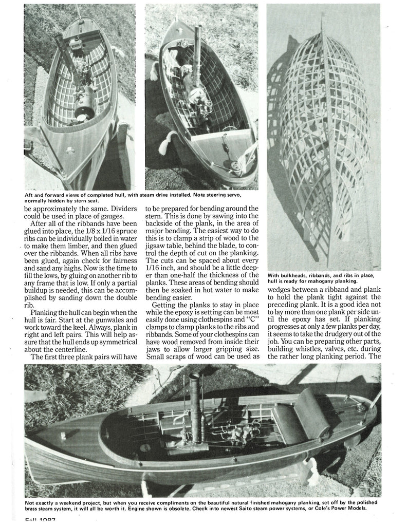 victorian steam power Launch 40 1/2" Steam or electric full size print ...