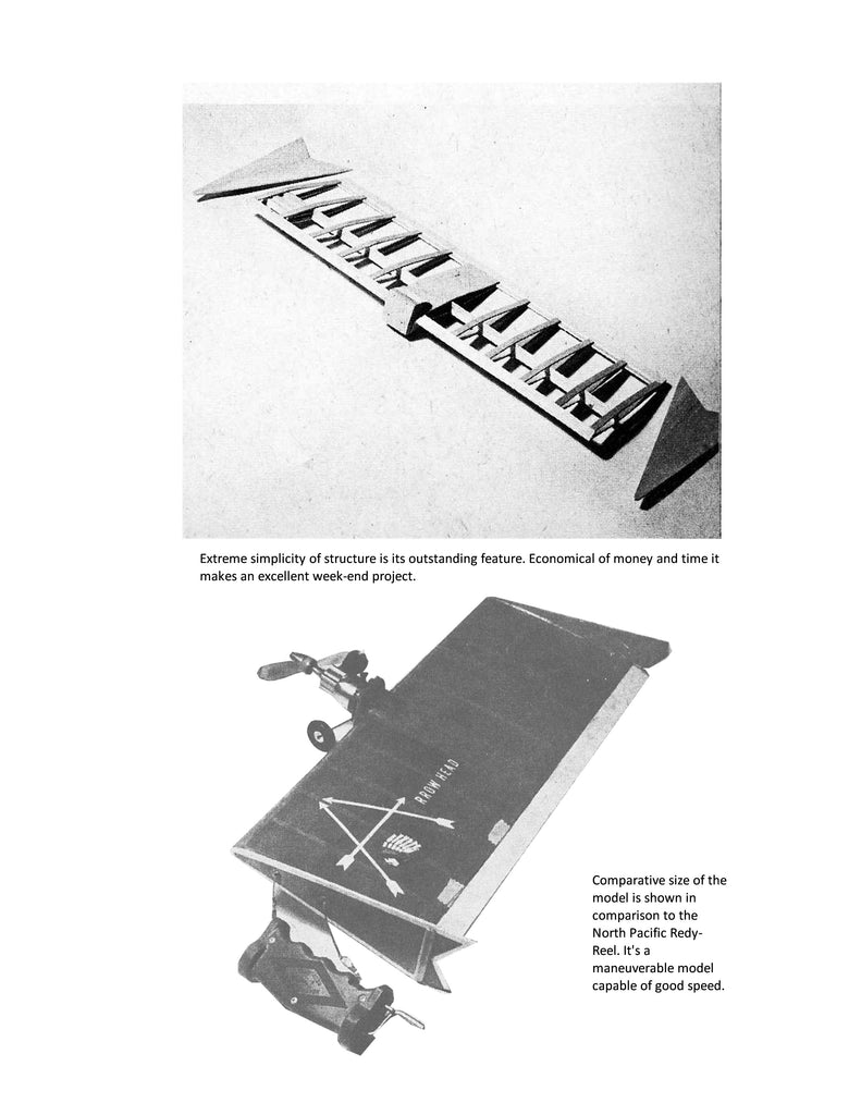 Full Size Printed Plan vintage 1962 Control Line Combat "ARROWHEAD " A ...