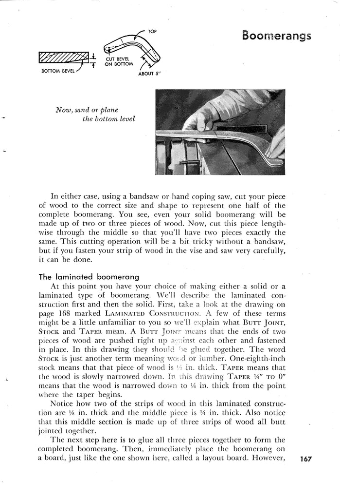 Full Size printed Pattern How to make and throw Boomerang – Vintage ...