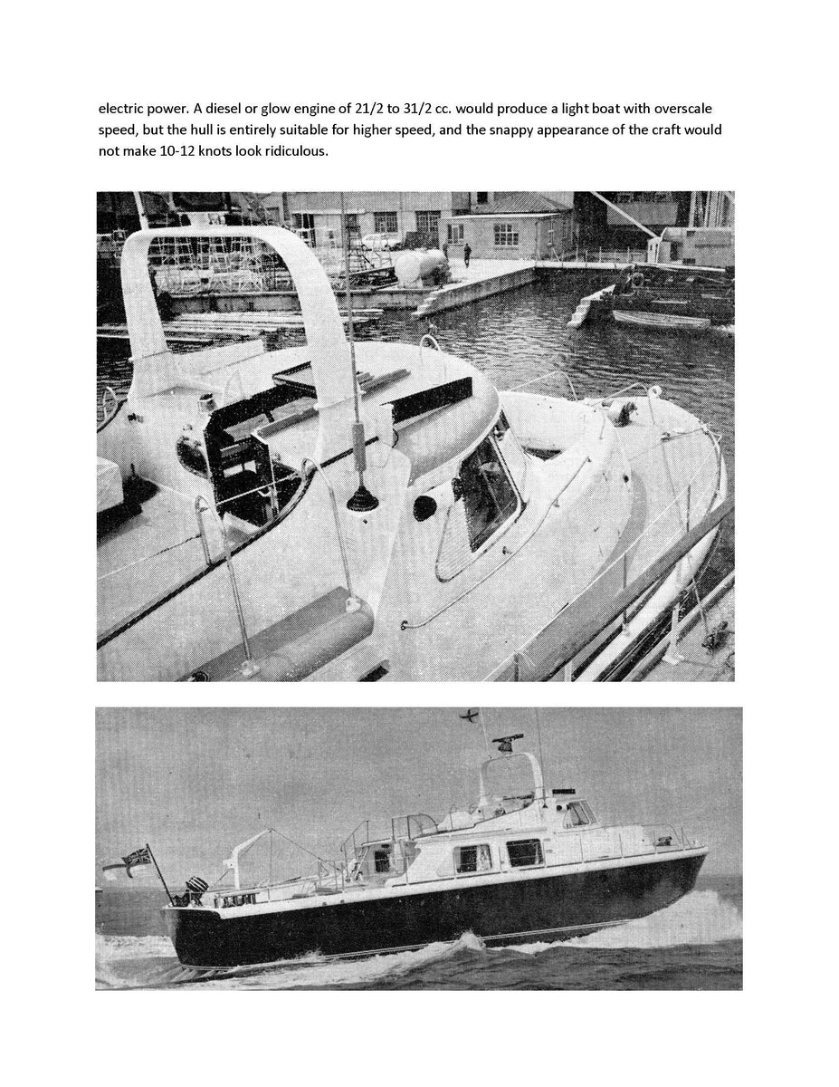 Full Size Printed Plan Scale 1:24 L 30 Vosper deep sea motor yacht DIM ...