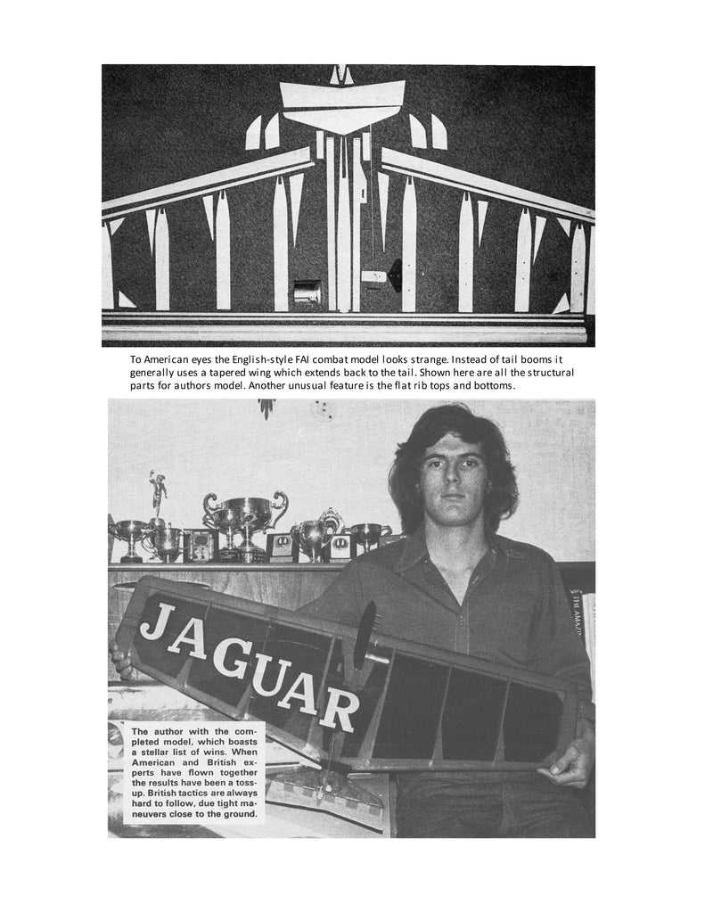 Full Size Printed Plan & Building Notes English-style FAI combat *JAGU ...