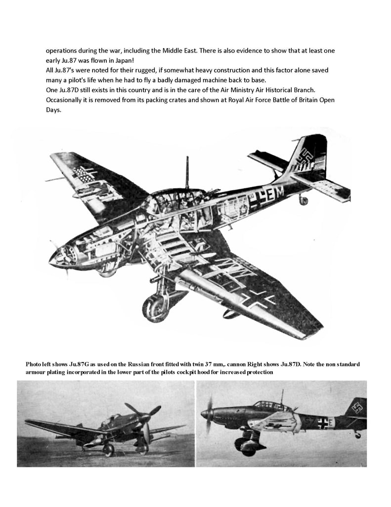 Full size printed plan and Building notes Junkers Ju.87D Scale 1:32 (3 ...