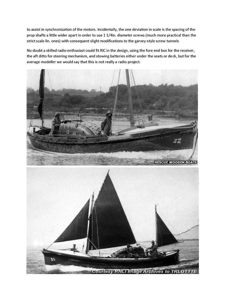 Build a Liverpool type lifeboat, 35ft. 6in. o.a. and scaled to 3/4 in ...