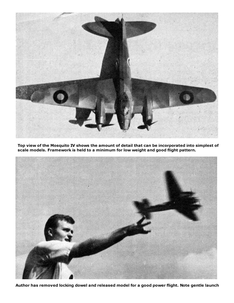 Full size printed plan MOSQUITO IV SERIES I Scale 1:27 Wingspan 24" Tw ...