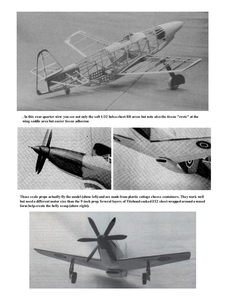 Full size printed plan Martin Baker MB-5 Scale 1:20 Wingspan 21" Power ...