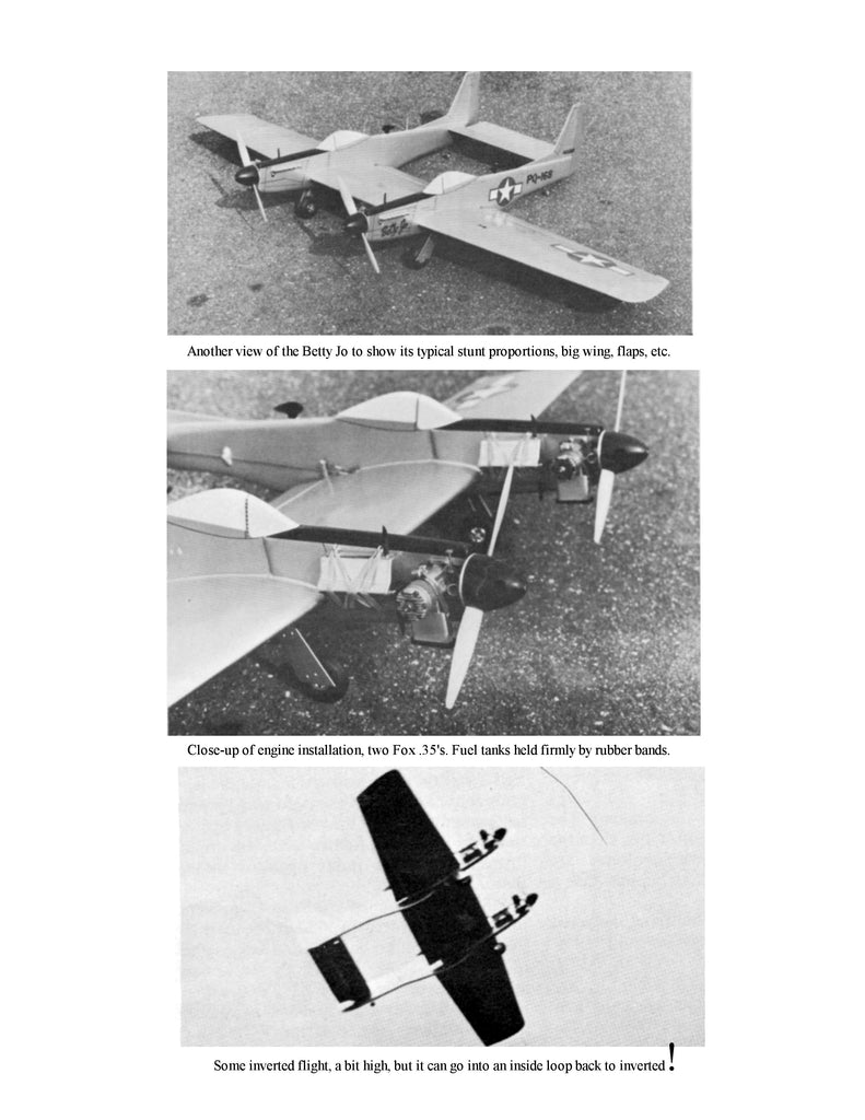 Full Size Printed Plan semi‑scale profile control line stunter F 82 B ...