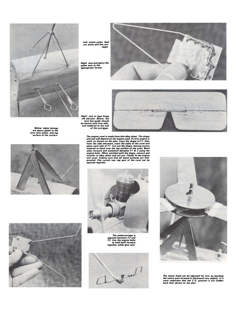 Full Size Printed Plan Control line R049 AUTOGYRO Rotor span 18” for.0 ...