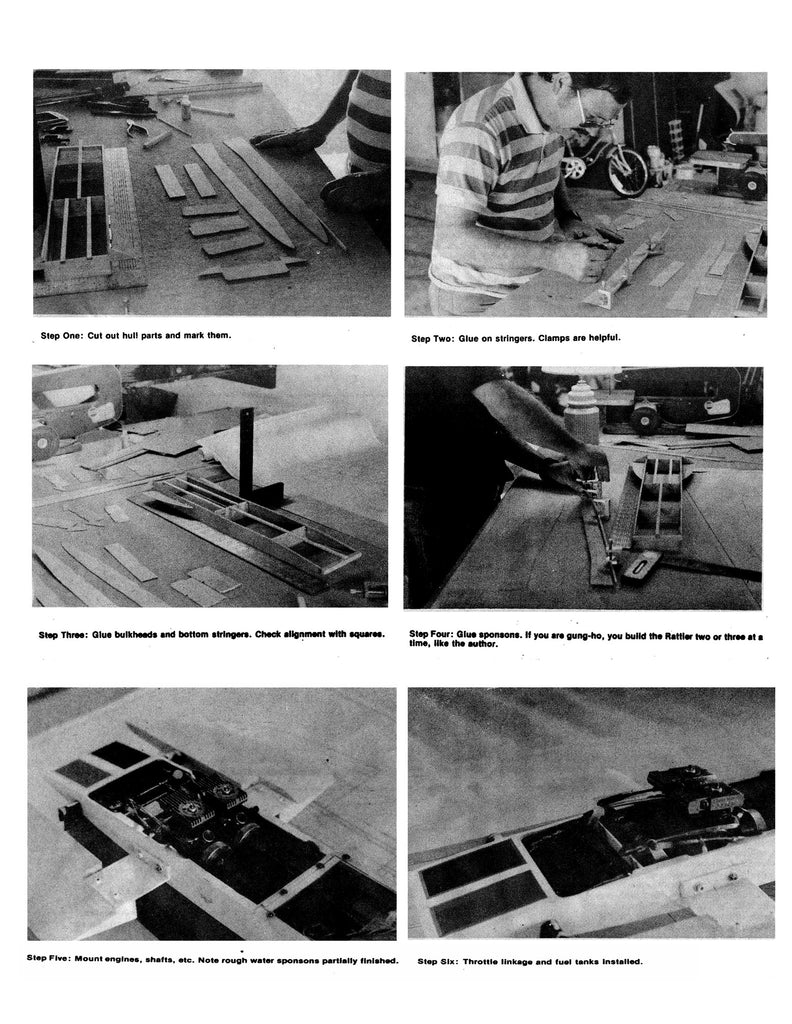 Racing Boat Outrigger Rattler L 22 1/2" Twin TD.049 Full size printed ...