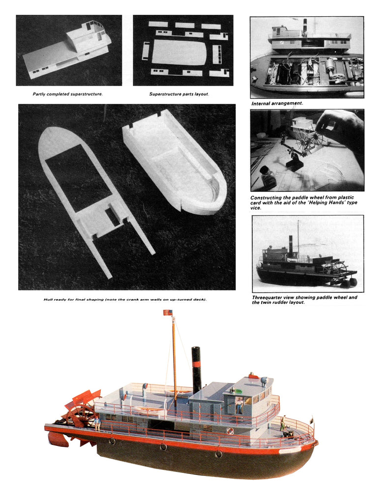 Full Size Printed Plan semi-scale US sternwheeler suitable for Radio C ...