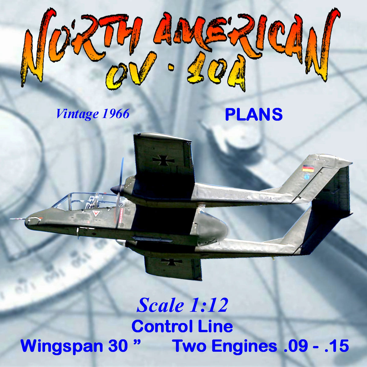 Full Size printed plan CONTROL LINE SCALE 1” = 1ft NORTH AMERICAN OV ...