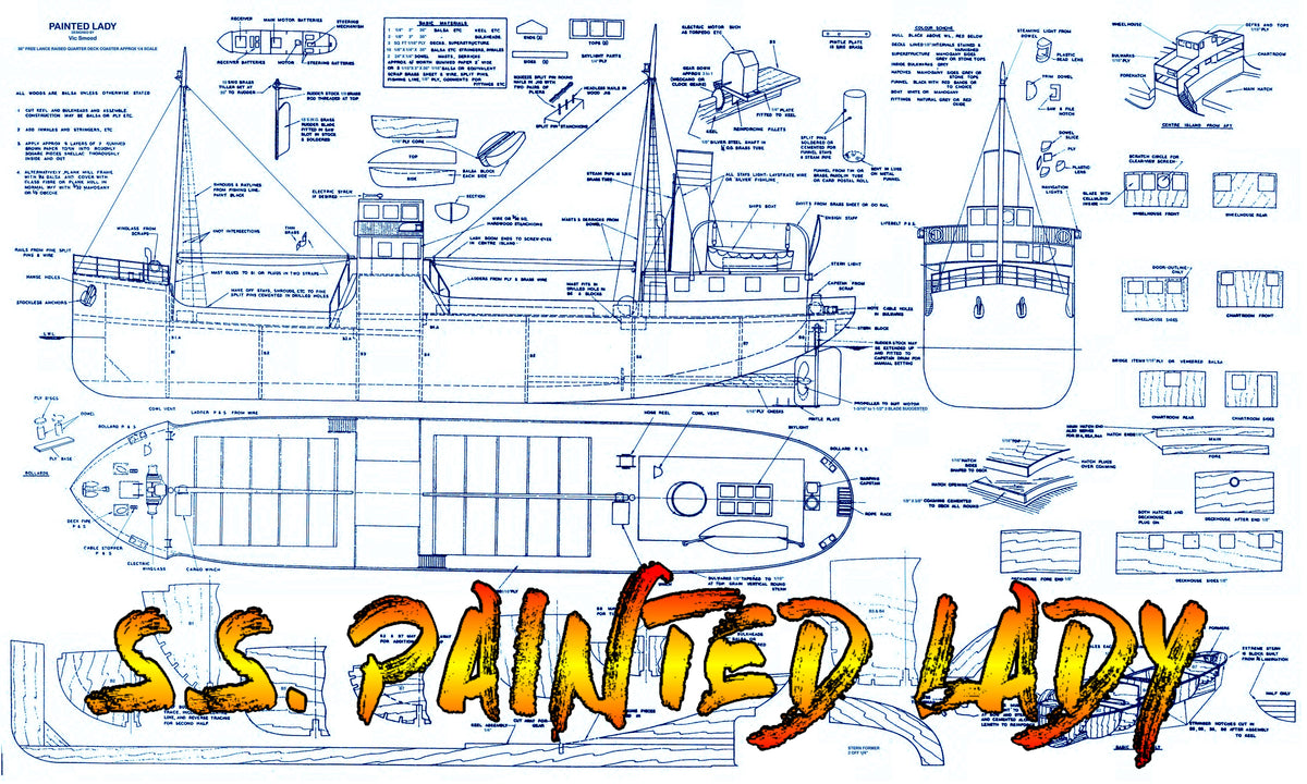 Full Size Printed Plan semi scale 1:72 RAISED QUARTER-DECK QUARTER DEC ...