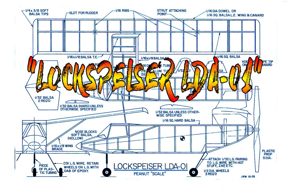 Full size printed plans Peanut Scale "LOCKSPEISER LDA-01" an unusual a ...