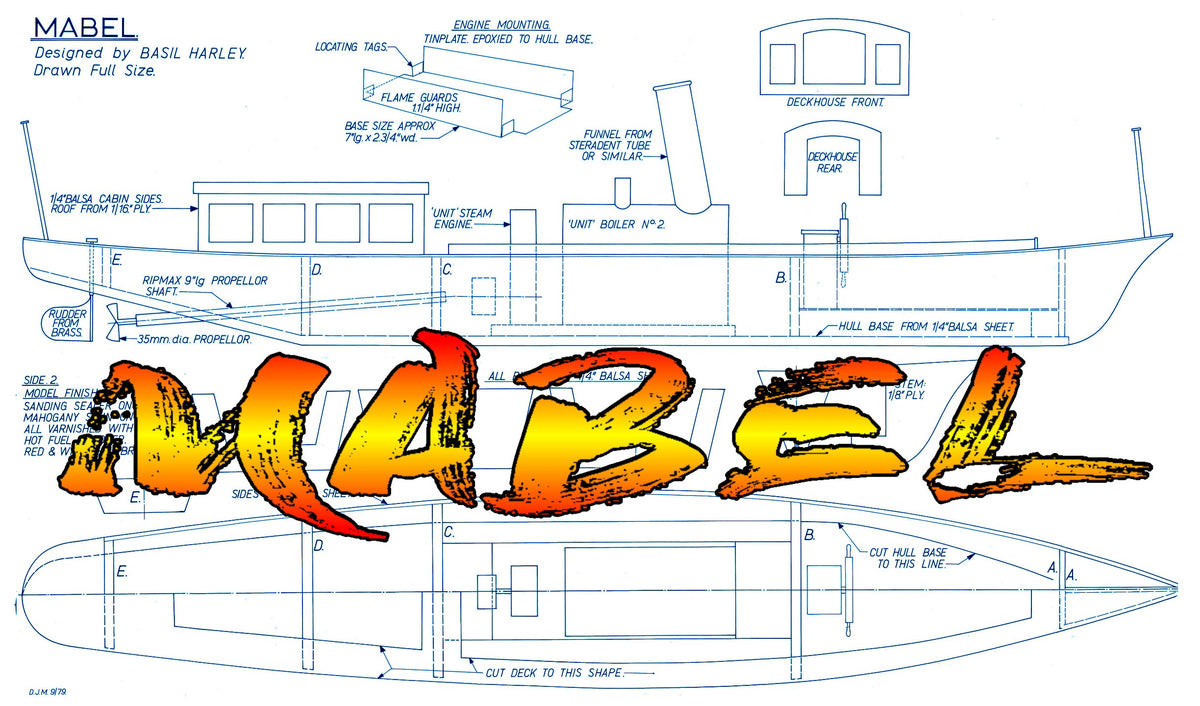 Full Size Printed Plan Scale 1:16 Victorian River Launch MABEL Suitabl ...