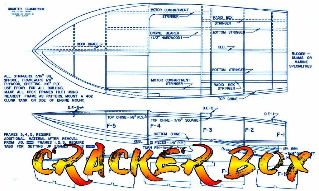Model Boat Full Size Printed Plan & Article Scale 1/8 Crackerbox for R ...
