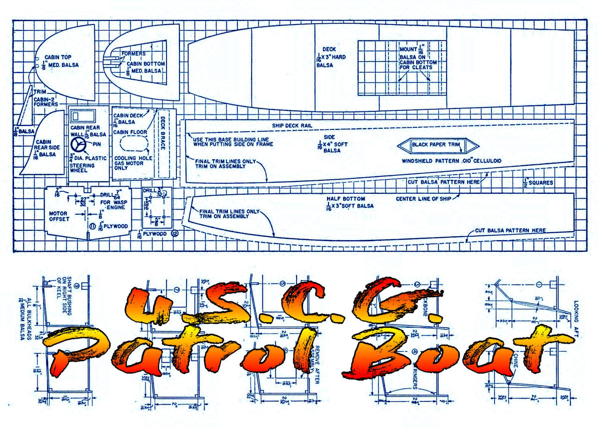 Full Size Printed Plan Scale 1:48 83‑Foot U.S.C.G. Patrol Boat Project ...