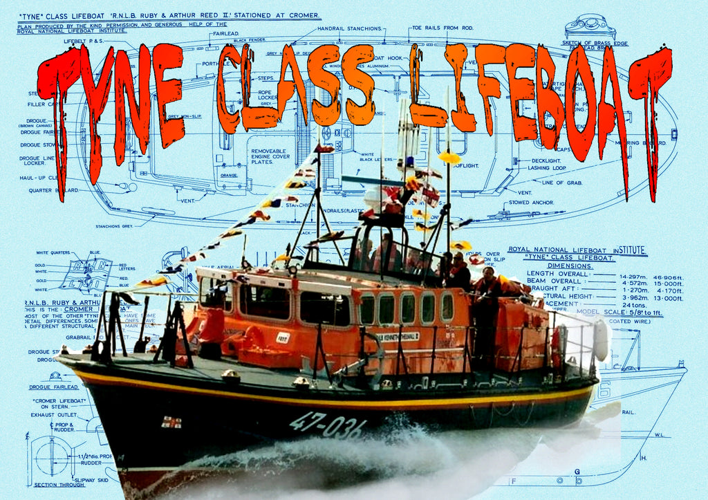 Build a Scale; 5/8 in. to 1 ft. L 31 in.TYNE CLASS LIFEBOAT Full Size ...