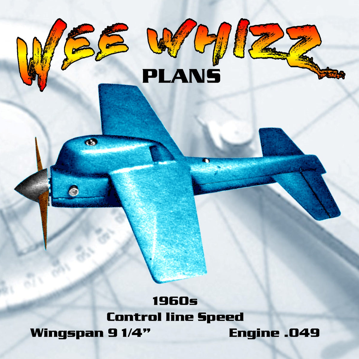 Full Size Printed Plan 1/2 A vintage Control Line Speed WEE WHIZZ Wing ...