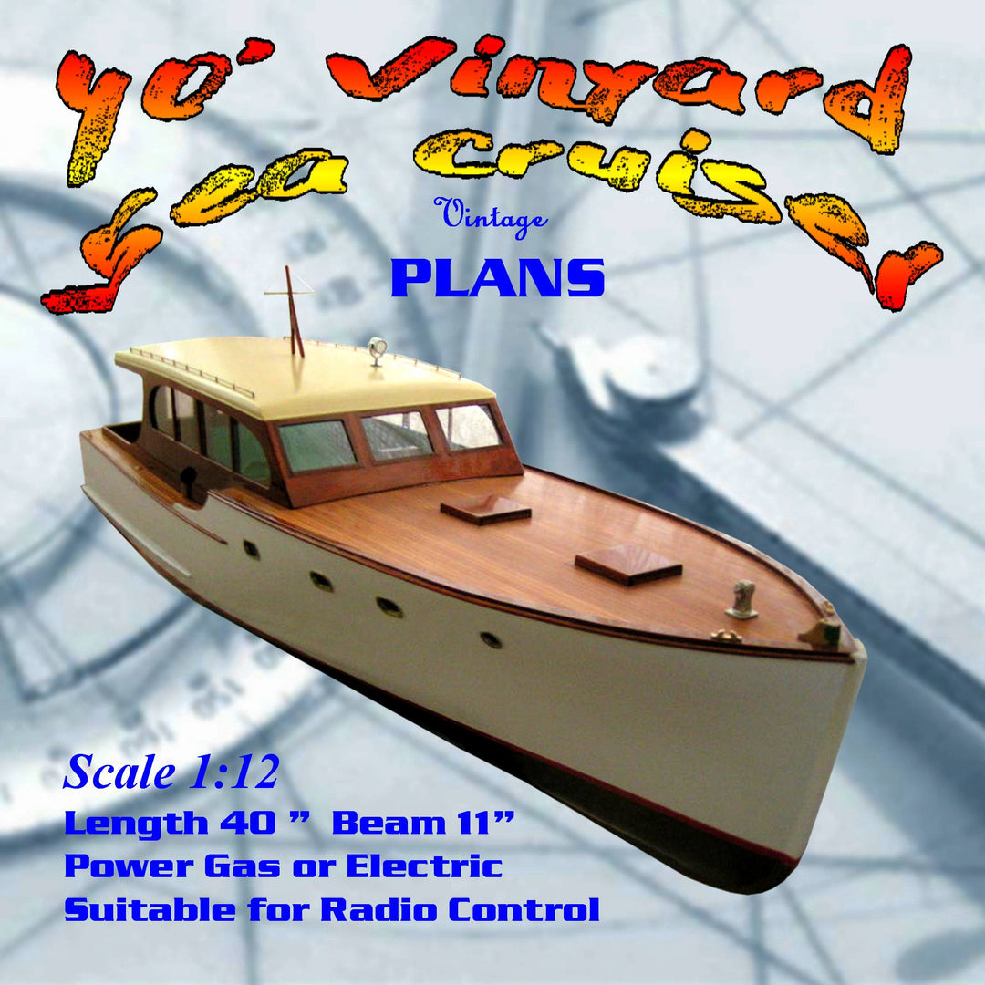 Full Size Printed Plans Dumas 40' Vinyard Sea Cruiser 1:12 Scale 40" f ...