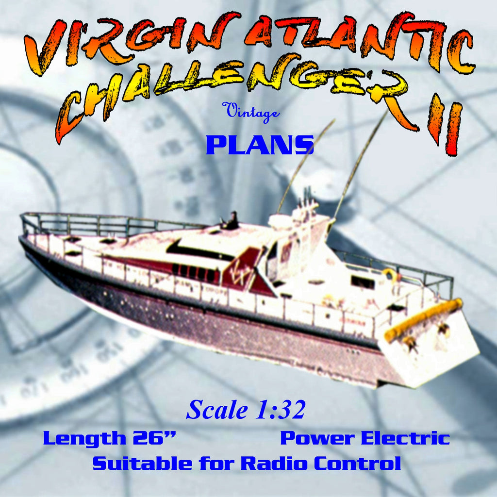 Full Size Printed Plan deep-vee ocean racer VIRGIN ATLANTIC II Scale 1 ...
