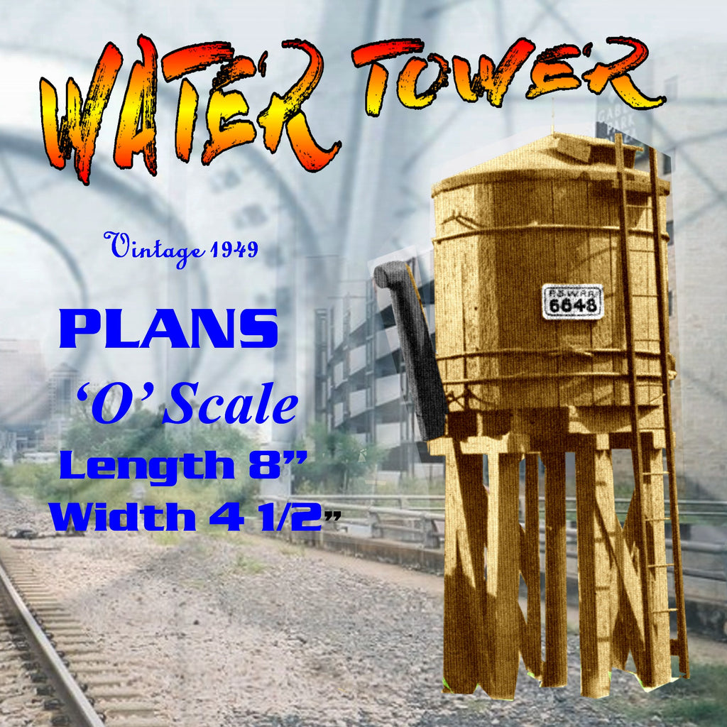Full size printed plan WATER TOWER simple water tower that is to a sca ...