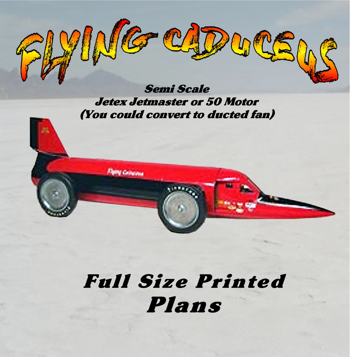 Full Size Printed Plan FLYING CADUCEUS Semi Scale L 10 ½” JETEX Jetmas ...