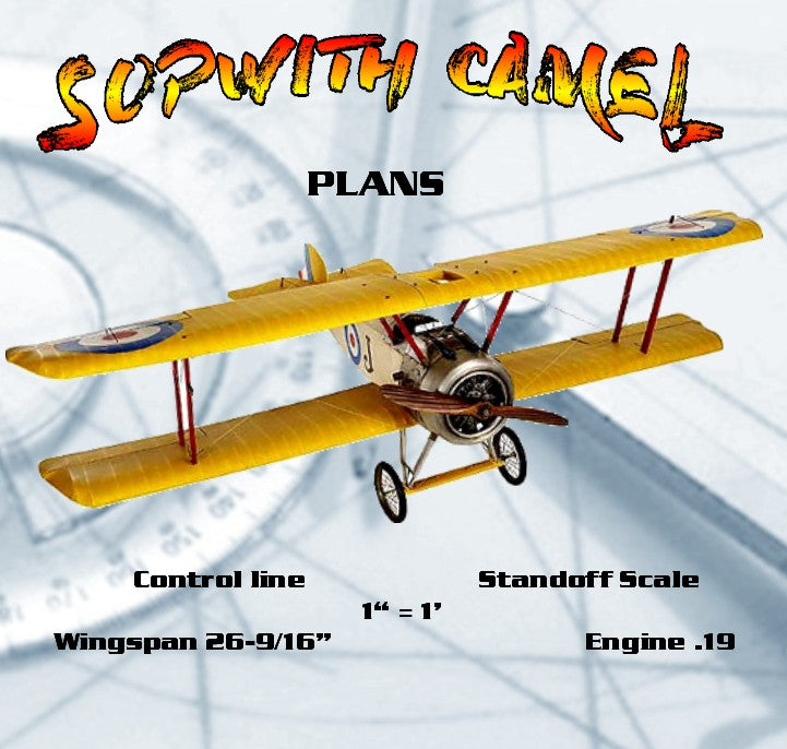 Full size printed plans Control Line Standoff scale 1”= 1' SOPWITH CAM ...