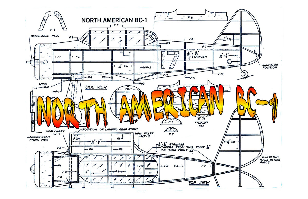 Full size printed plan NORTH AMERICAN BC-1 – Vintage Model Plans