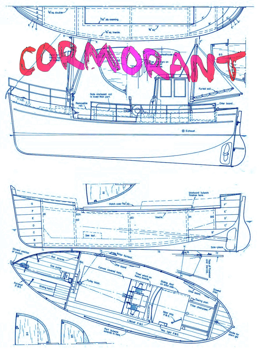Full size Printed Plans inshore Trawler CORMORANT Freelance 1:32 Scale ...