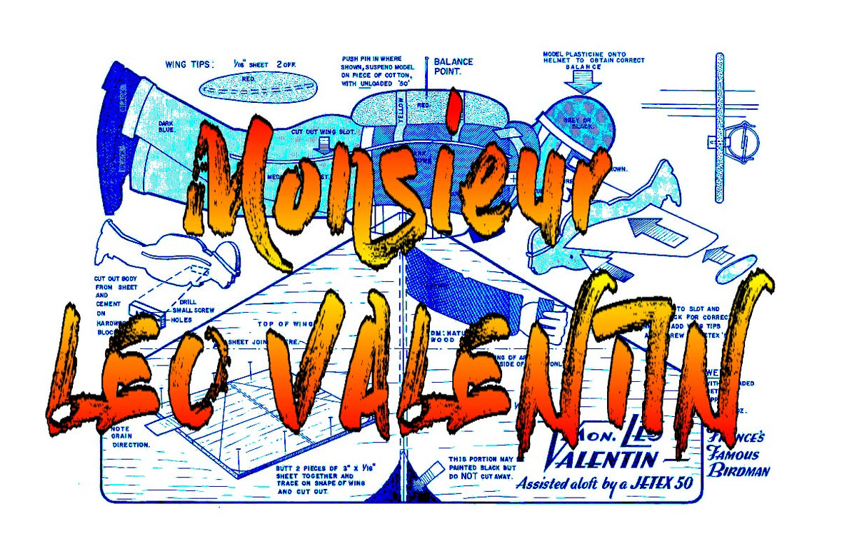 Full Size Printed Plan The Intrepid Birdman Monsieur LEO VALENTIN JETE ...