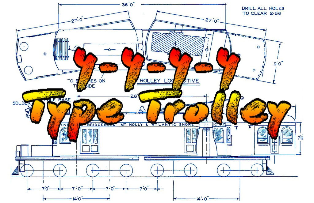 FULL SIZE PLANS Vintage 1940 Model Railroad HO & O gauge 4-4-4-4 TROLL ...