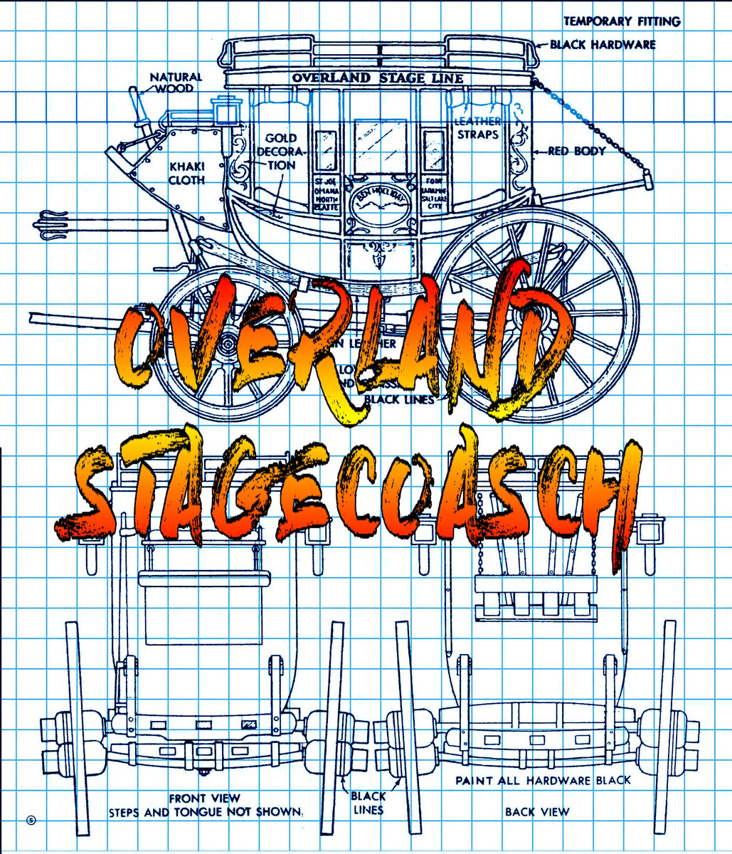 FULL SIZE PRINTED PLANS 1:8 Scale Overland Stagecoach Plan only the po ...