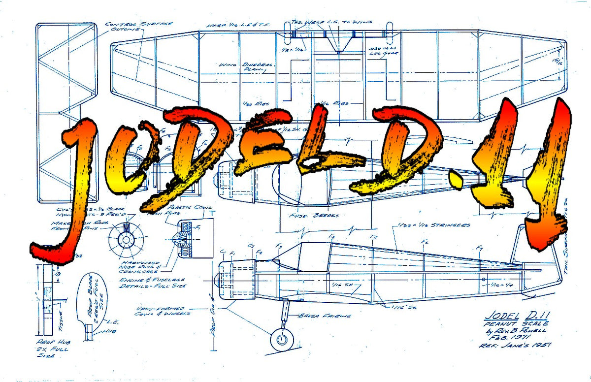 Full size printed plans Peanut Scale JODEL D.11 t's a little unusual ...
