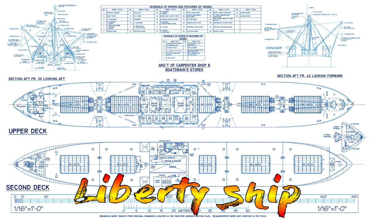 Listing for full size Printed Drawings Scale 1:96 Liberty ship L 55" S ...