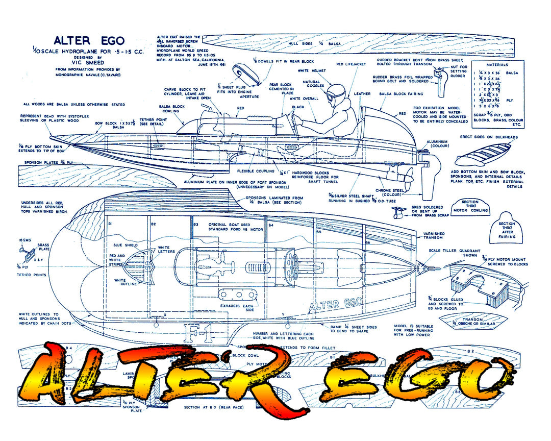 Build a 1/10 Scale Hydroplane Gas Engine .03 to .09 full size printed ...