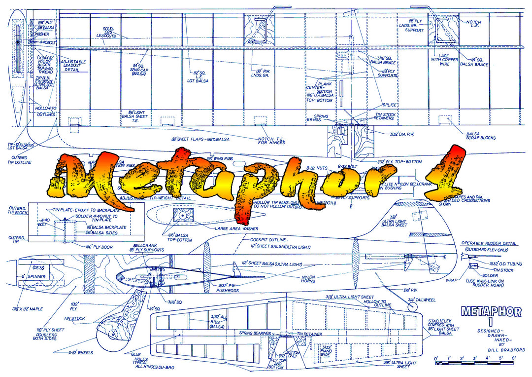 Model Airplane Full Size Printed Plan C/L Nostalgic 30 Stunt .29 -.40 ...