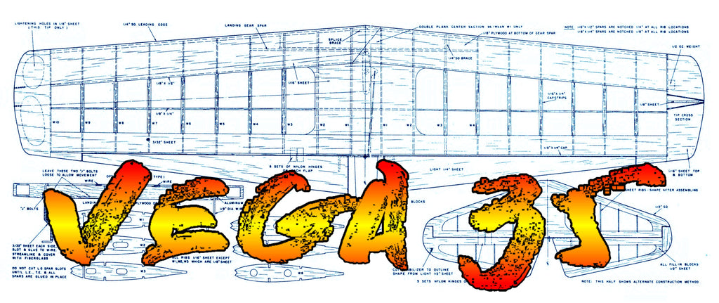 Full Size Printed Plan Vintage 1962 Control line Stunter “VEGA 35” OPE ...