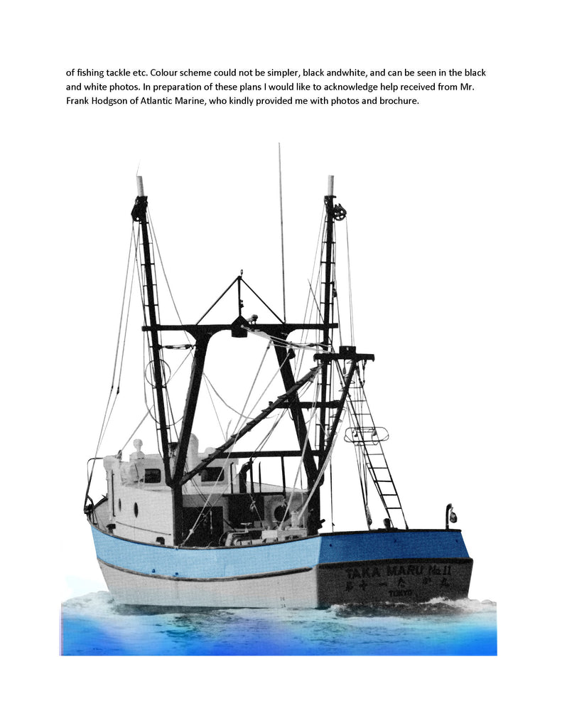 Full Size Printed Plan Scale 1:32 shrimp trawler TAKA MARU Suitable fo ...