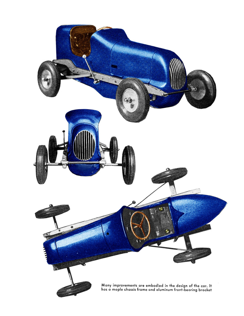 Printed Plan and Article Teather VINTAGE MIDGET RACER LENGTH 20 ¾” WID ...