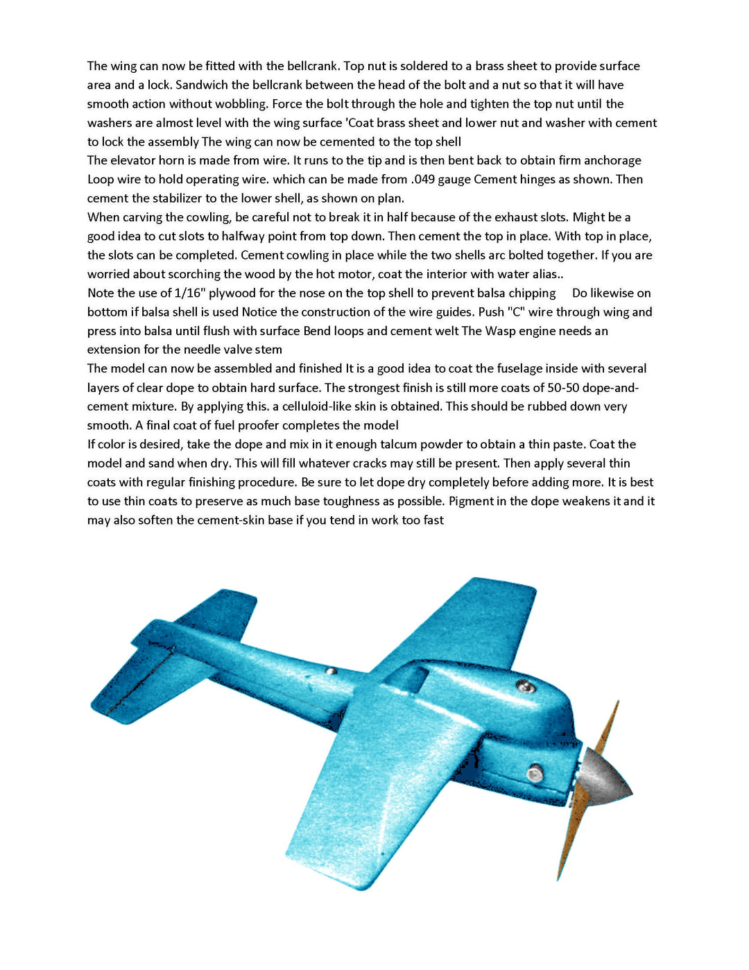 Full Size Printed Plan 1/2 A vintage Control Line Speed WEE WHIZZ Wing ...