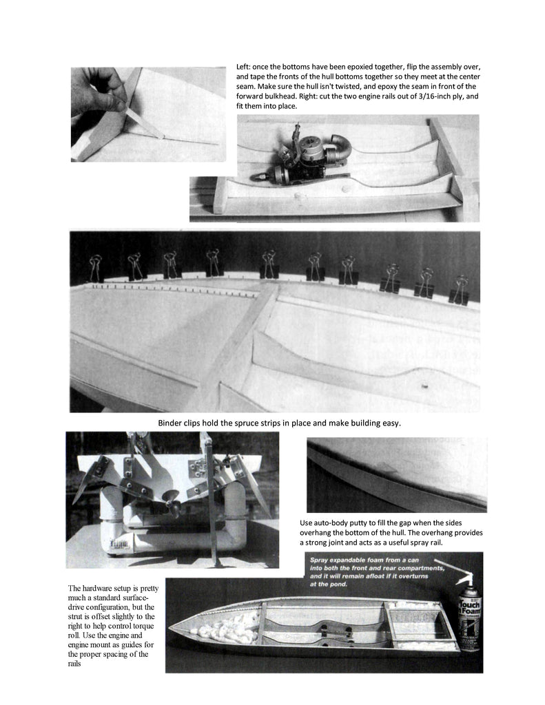 Full Size Printed Plan inboard racing mono hull THE WILD THING for Rad ...