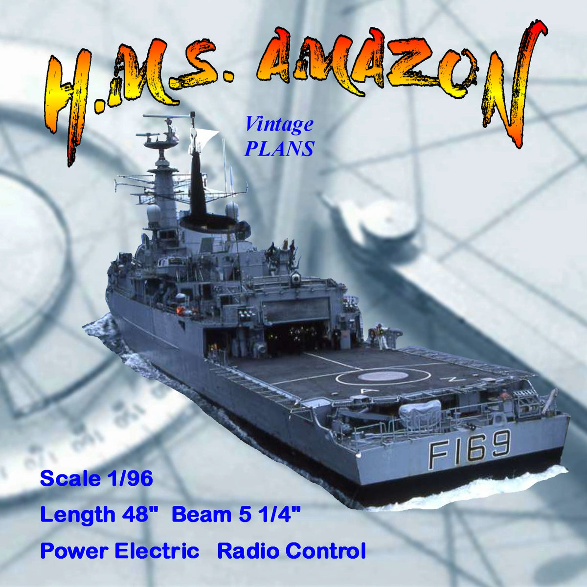 Build a Scale 1/96 Length 48" Type 21 frigate Full size printed plan ...