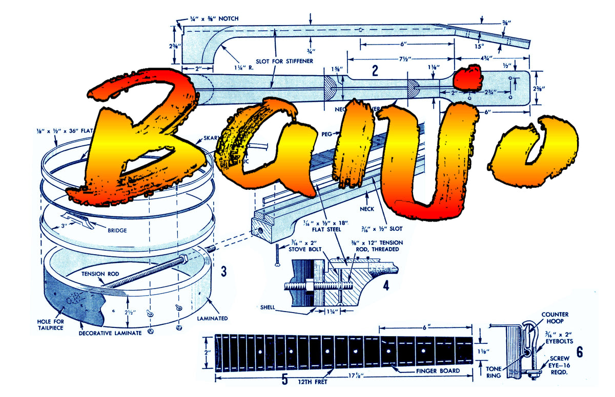This is for Printed Plans MAKE YOUR OWN BANJO – Vintage Model Plans